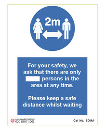Safe Distance Adhesive Floor Sign virus control at PEW Electrical